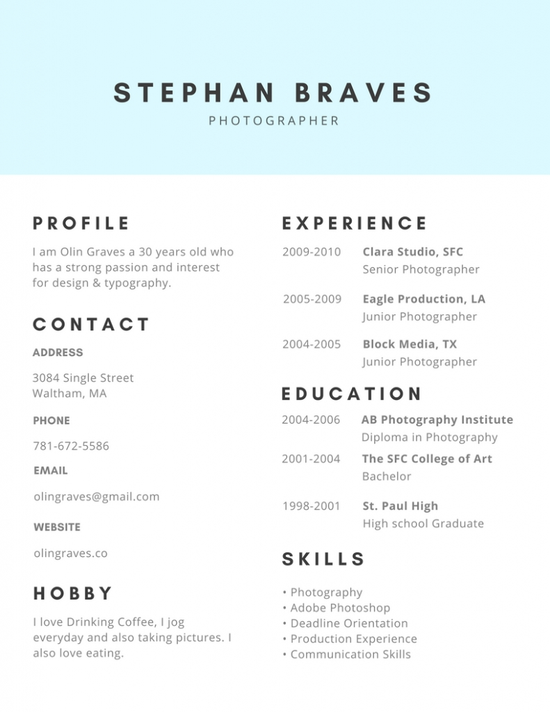Resume for Photographer: 4 Tips You Should Know - Resume Writing Lab