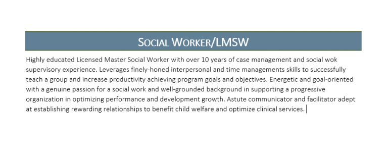 Brilliant Social Work Resume Guide - Resume Writing Lab